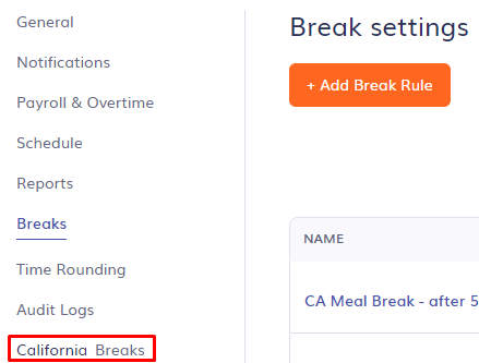 California Break Policy