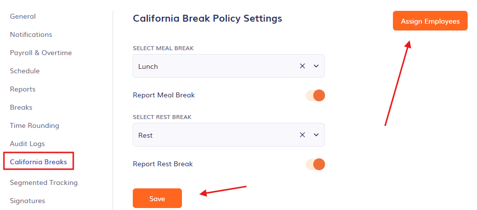 California Break Policy