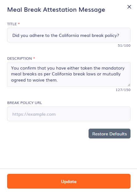 California Break Policy