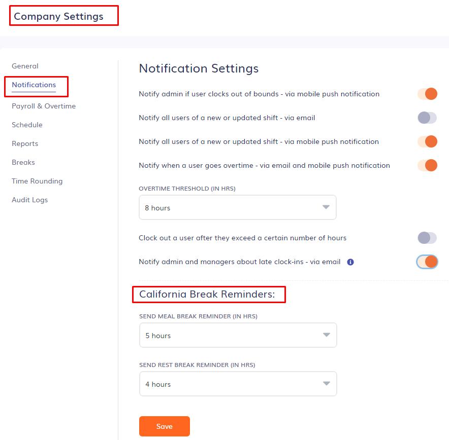 California Break Policy